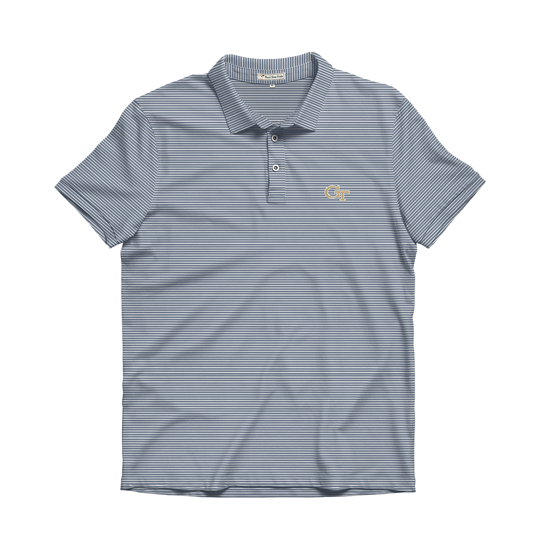 Georgia Tech Navy and White Loblolly Stripe Polo- Self Collar – Peach ...