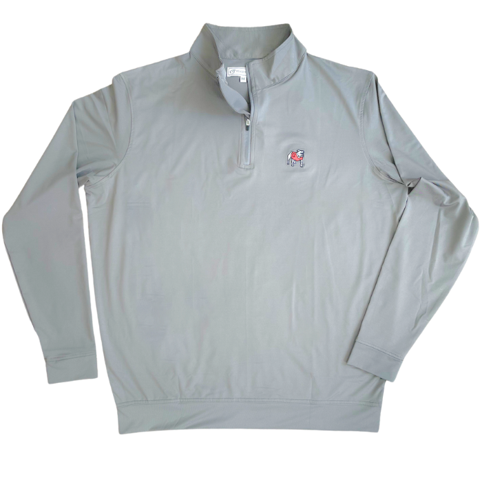 UGA 1/4 Zip Standing Dawg Performance Pullover - Ash Gray – Peach State ...